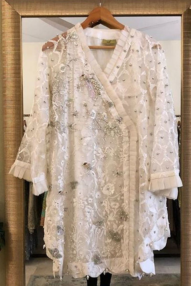 Ansab Jahangir Studio - Ivory organza