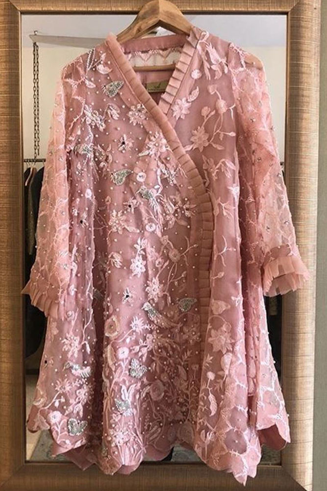 Ansab Jahangir Studio - Blush pink cross wrap